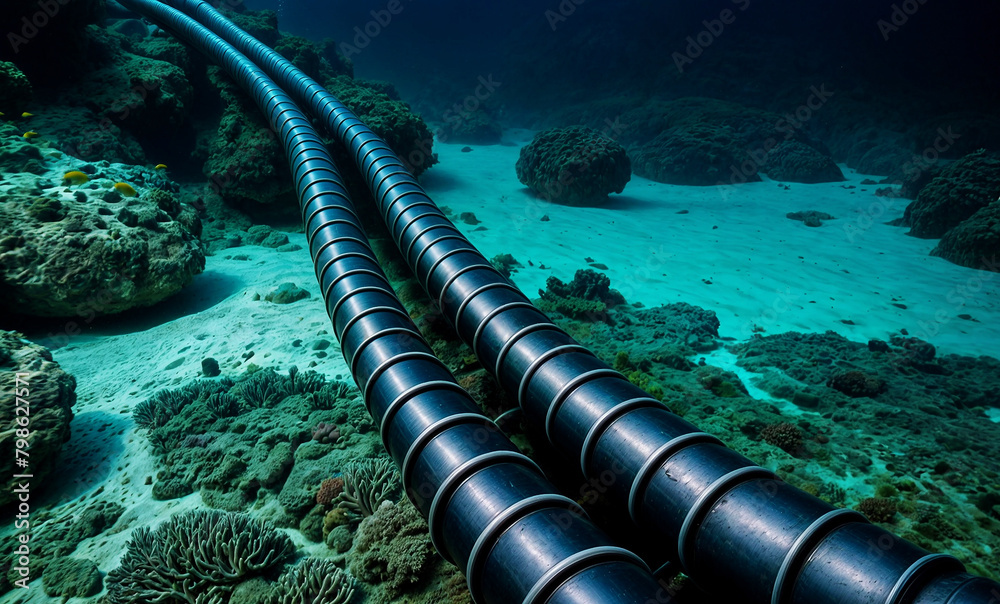 Underwater internet fiber pipeline submarine cable systems with IPLC IP ...