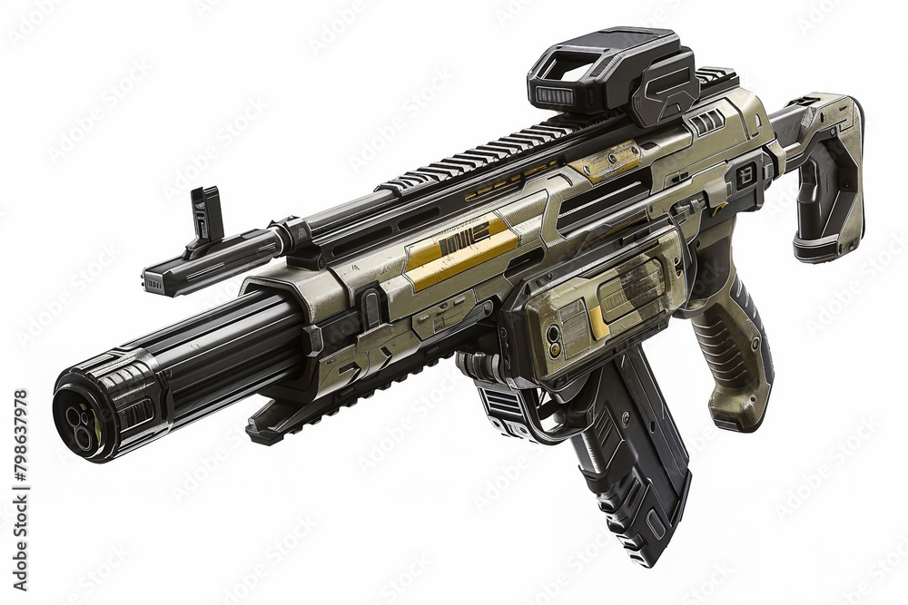 Tactical Bullpup Rifle on white background. Stock Photo | Adobe Stock