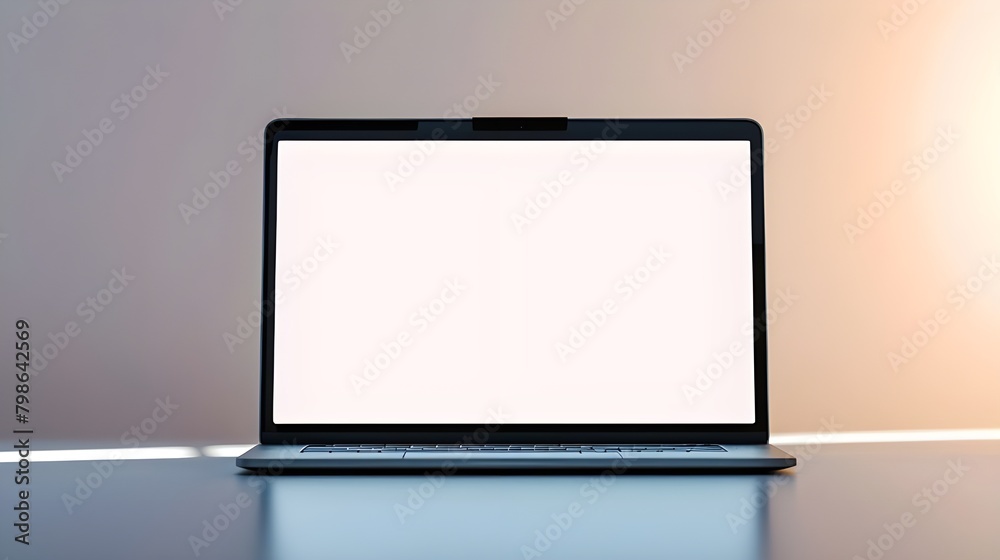 Laptop Computer With Blank Screen Isolated On White Background ...