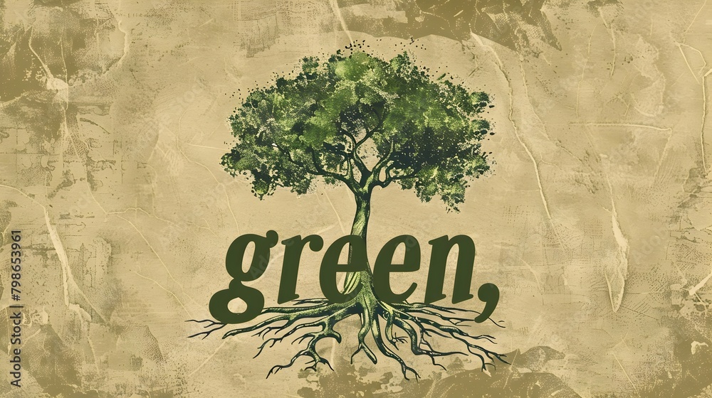 CSR Report Green Tree Roots Symbolizing Environmental Sustainability ...