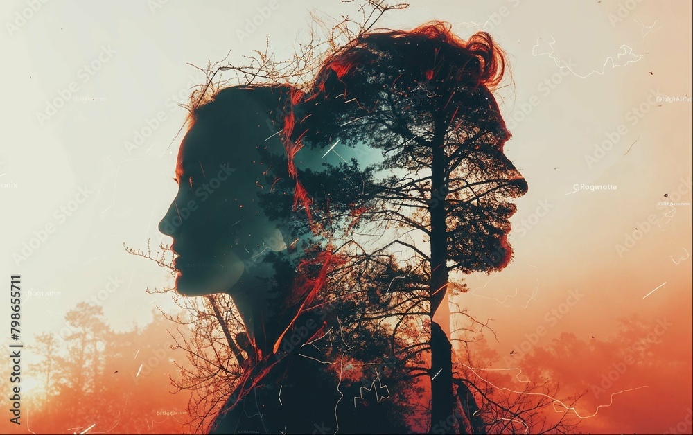 broken relationship, couple looking in opposite direction, sunset ...