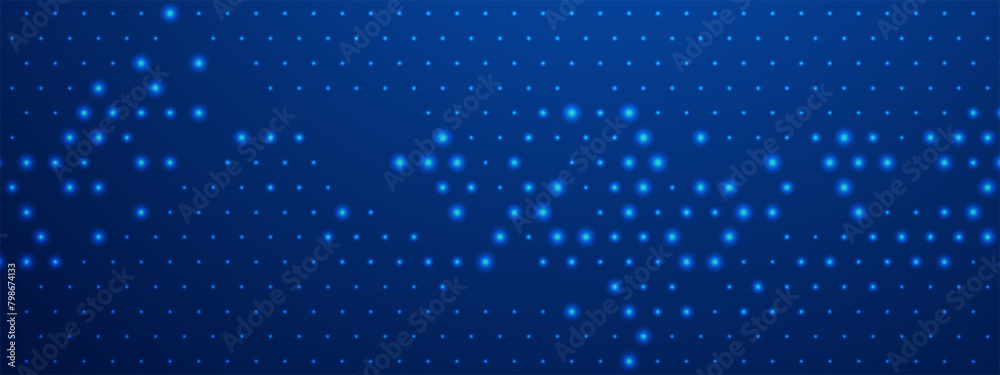 Abstract blue technology background with dynamic particle elements ...