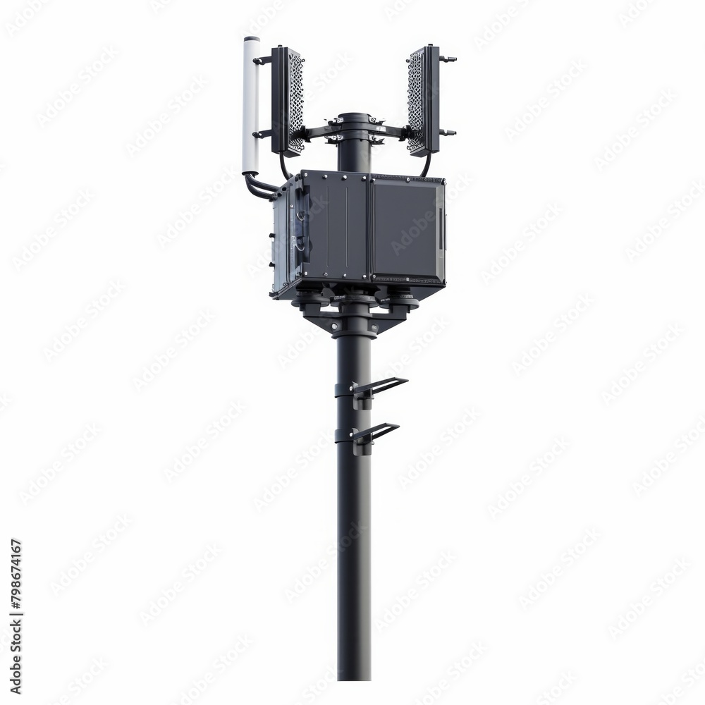 Telecommunication pole of 4G and 5G cellular. Base Station or Base ...