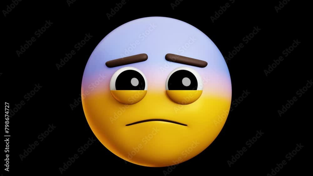 Nauseous face emoji, 3d emoticon animation, Alpha channel, Transparent ...