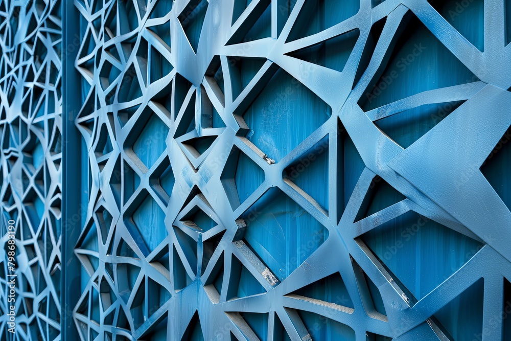 Blue Metal Geometric Art: Abstract Sky-Inspired Patterns for Innovative ...
