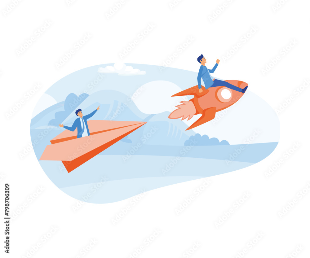 Leadership win business competition, winner or competitive advantage ...