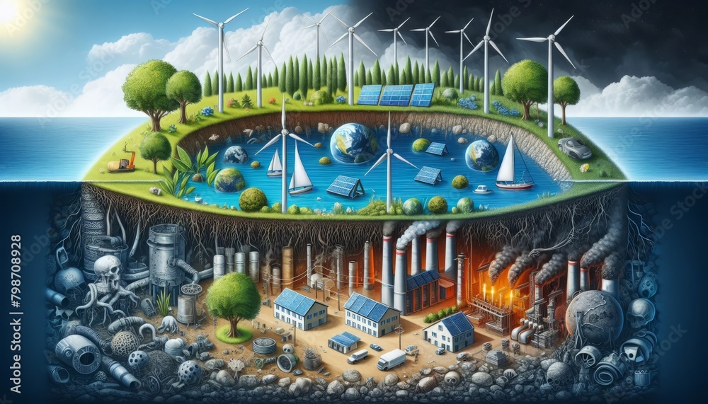 Ecological disaster concept, environmental pollution, climate change ...