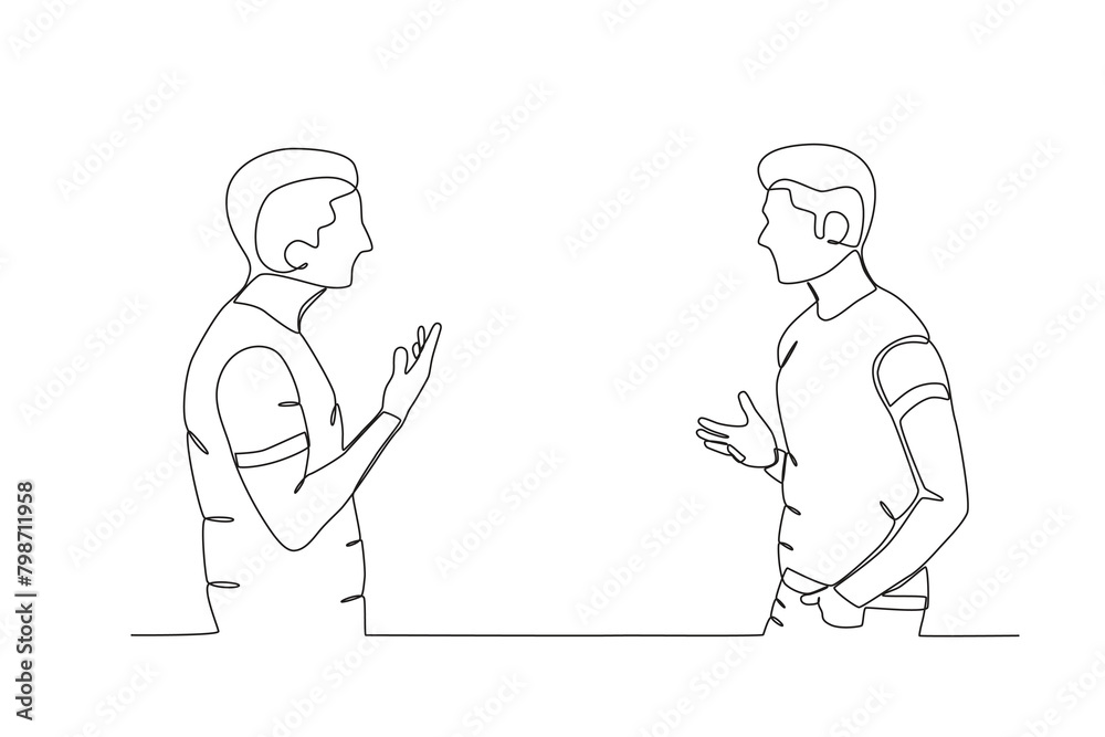 Single continuous line drawing of Neighbors who help when someone falls ...