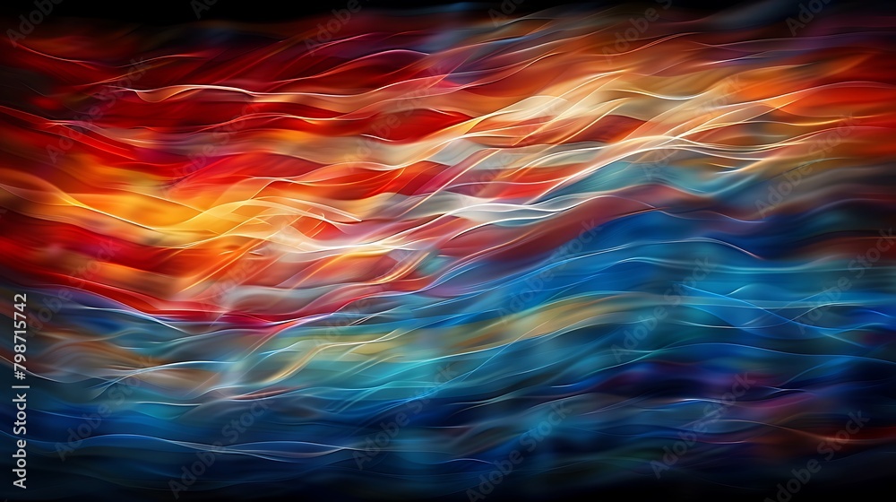 The USA flag captured in full motion, waving rapidly in the wind with a ...