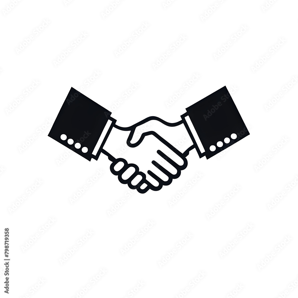 Illustrate business agreements with a handshaking logo vector icon on ...