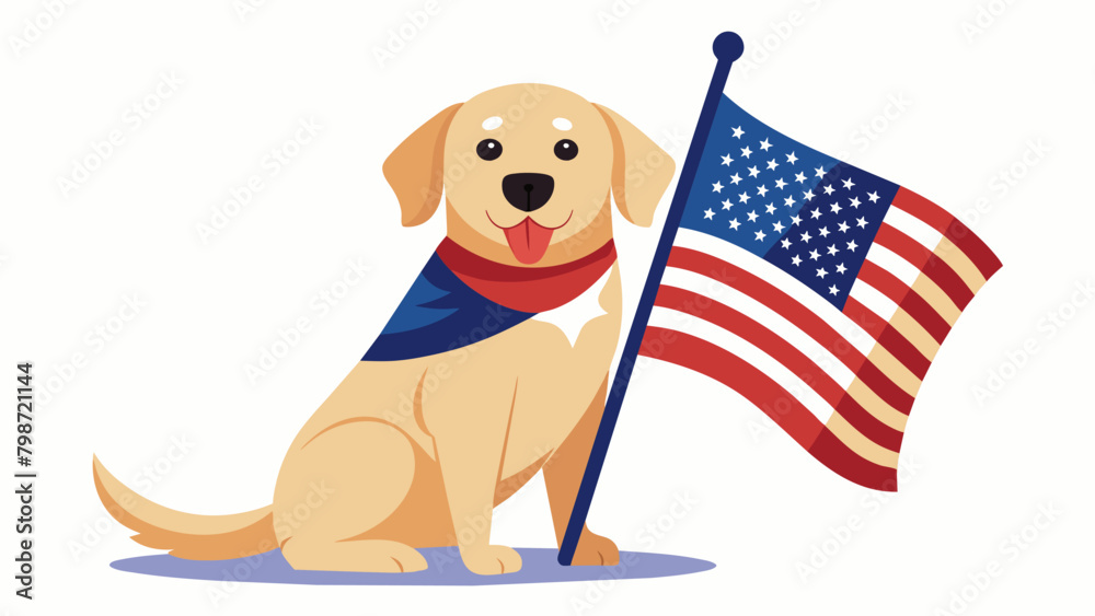 Paws for Freedom A heartwarming depiction of a service dog holding up ...