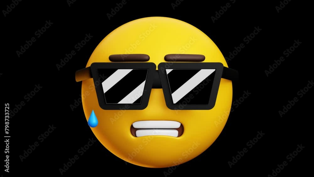 Cynical face with sunglasses emoji, sticking tongue out, 3d emoticon ...