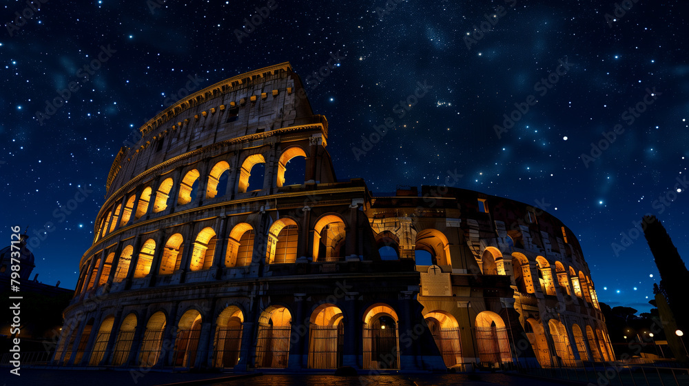 Starry Night at the Colosseum: Rome's Eternal Monument. The Roman ...