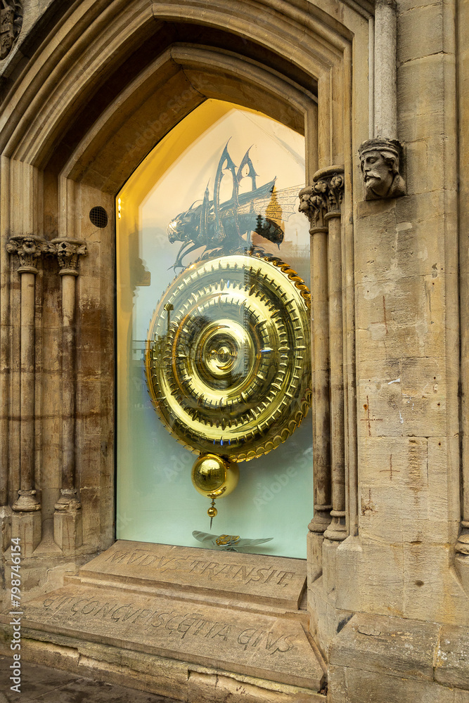 CAMBRIDGE, ENGLAND - April 2023: John Taylor's Corpus Clock features an ...
