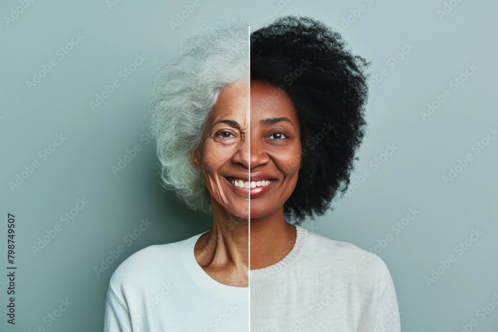 Before and after aging integration in skincare stage management ...