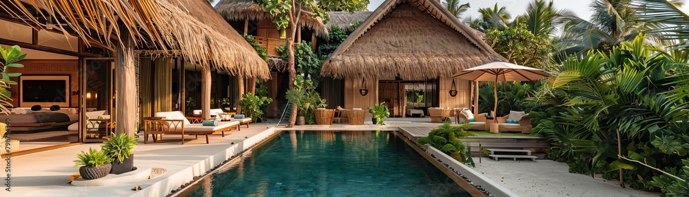 A luxurious boho inspired resort villa in the Maldives, featuring ...