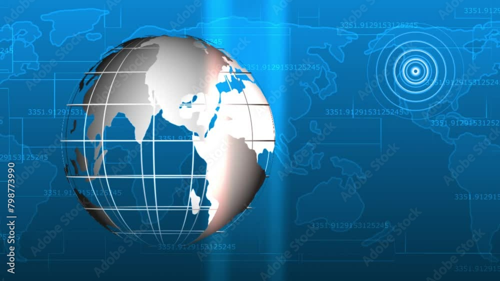 Globe digital news background. 3D World News Background animation ...