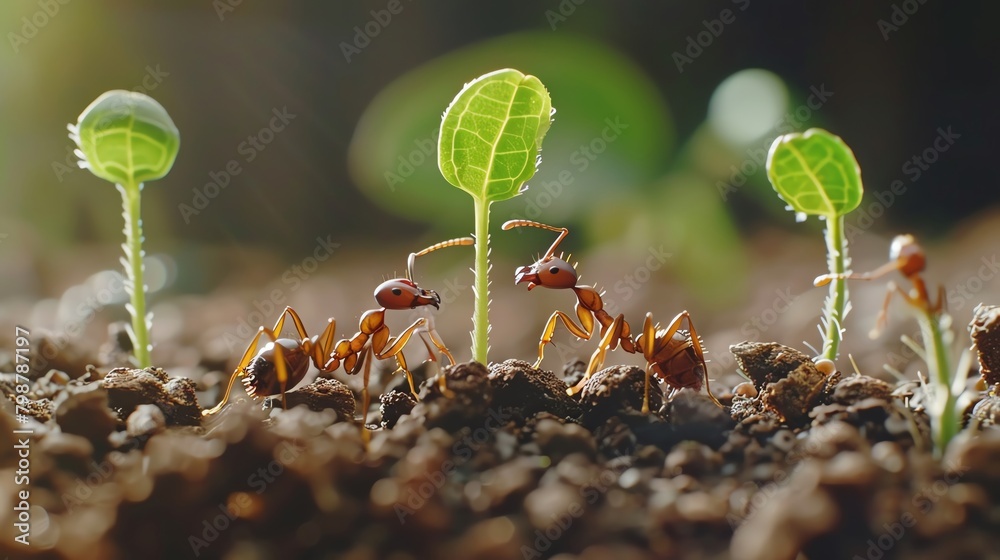 An animated gif of leafcutting ants strategically removing intruders ...
