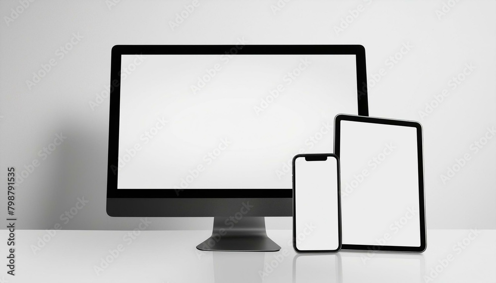 Mockup Template For Different Screen Sizes Monitor Tablet And Phone Application Design Web