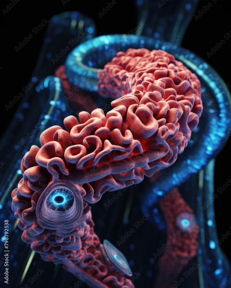 Realistic rendering of the intestinal tract with emphasis on the small ...