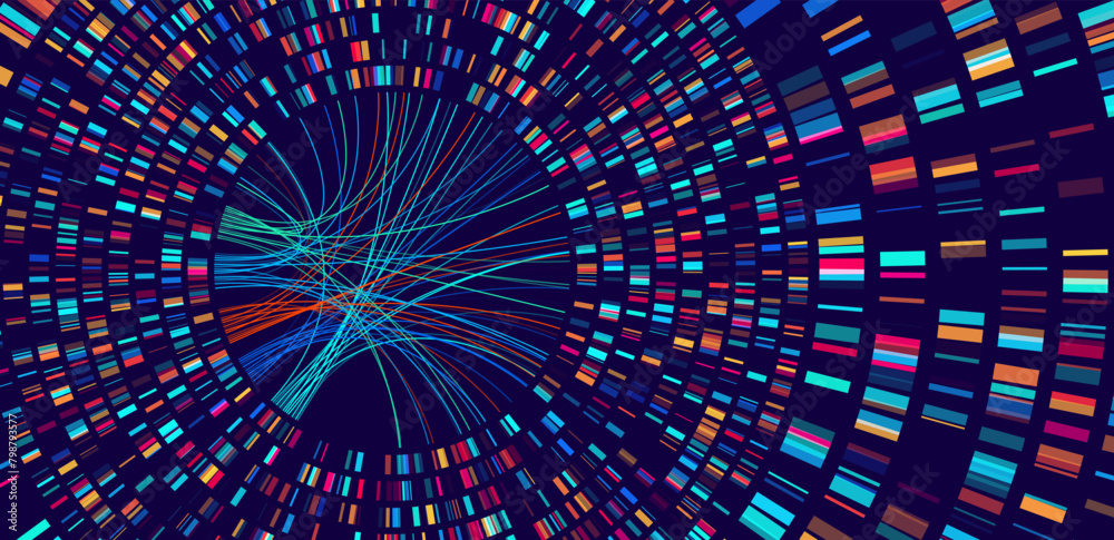 Circular Big Data Graph. DNA Test Infographic Circle. Genome Sequence ...
