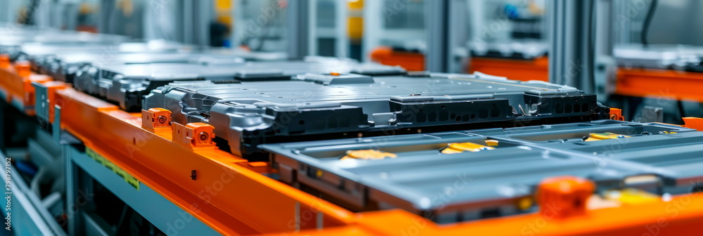 automated assembly line meticulously placing lithium-ion battery cells ...