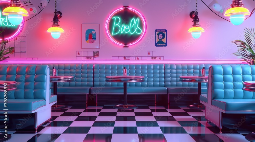 Create a seamless pattern background with a retro diner theme ...