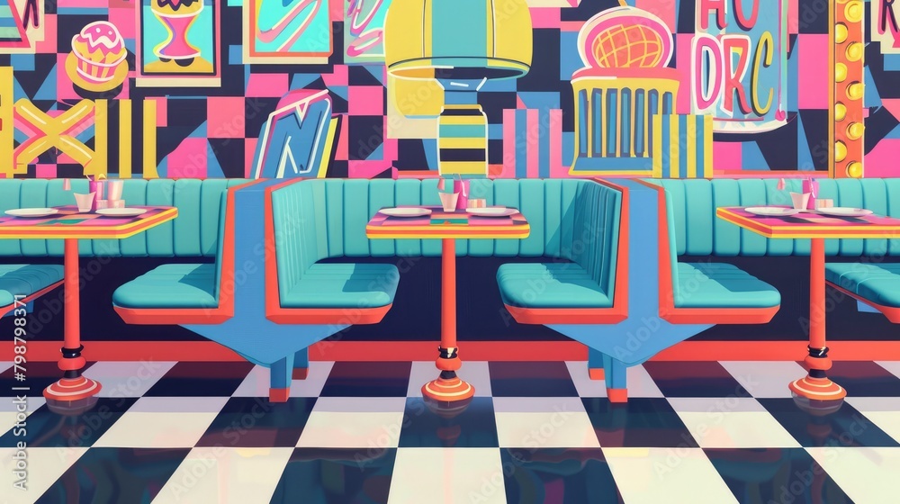 Create a seamless pattern background with a retro diner theme ...
