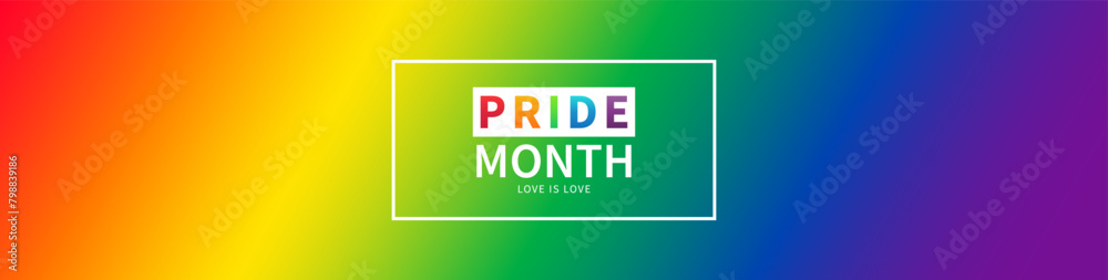 Pride Month banner concept with LGBTQ Pride gradient background ...