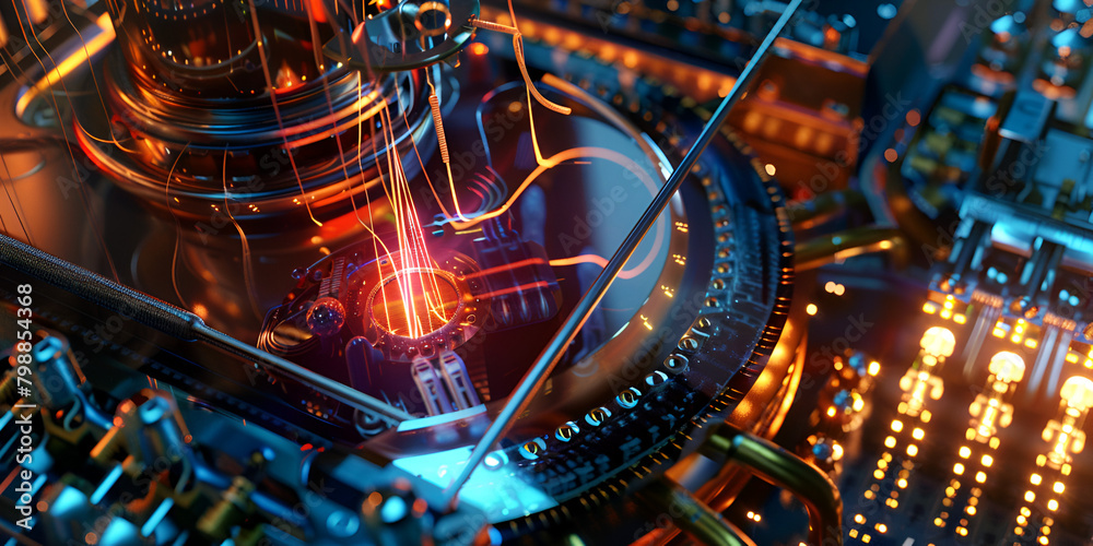optics background with lots of spots, quantum computing, printer ...