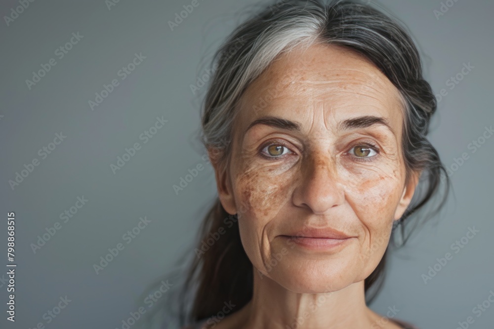 Woman's skin showcases aging gracefully through face lift and diverse ...