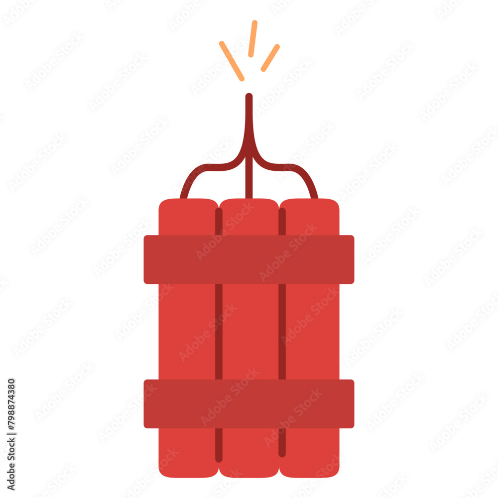 Detonate dynamite bomb stick. Dynamite stick cartridge with spark ...