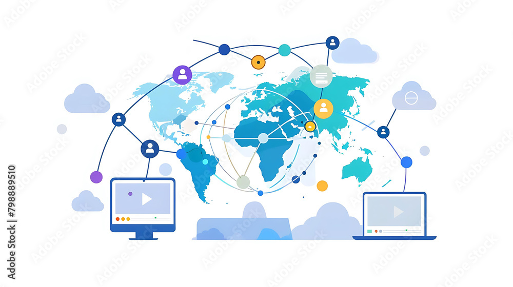 internet connectivity technology around the world a computer monitor ...