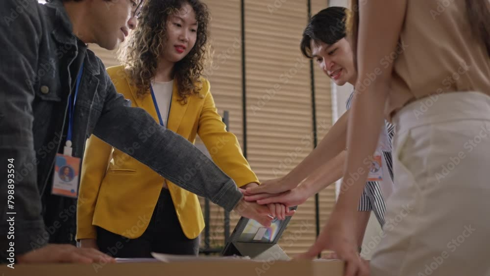 Teamwork,empathy,partnership and Social connection in business join ...