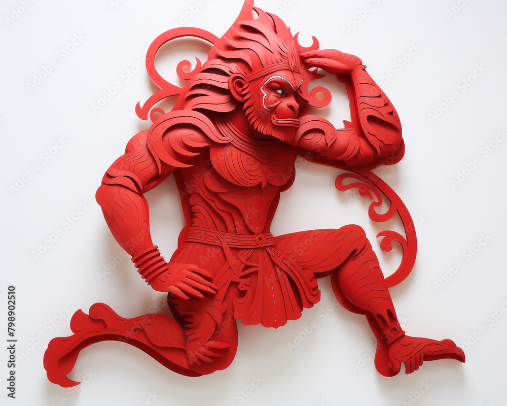 Hanuman is often depicted as a monkeyfaced deity with a strong muscular ...