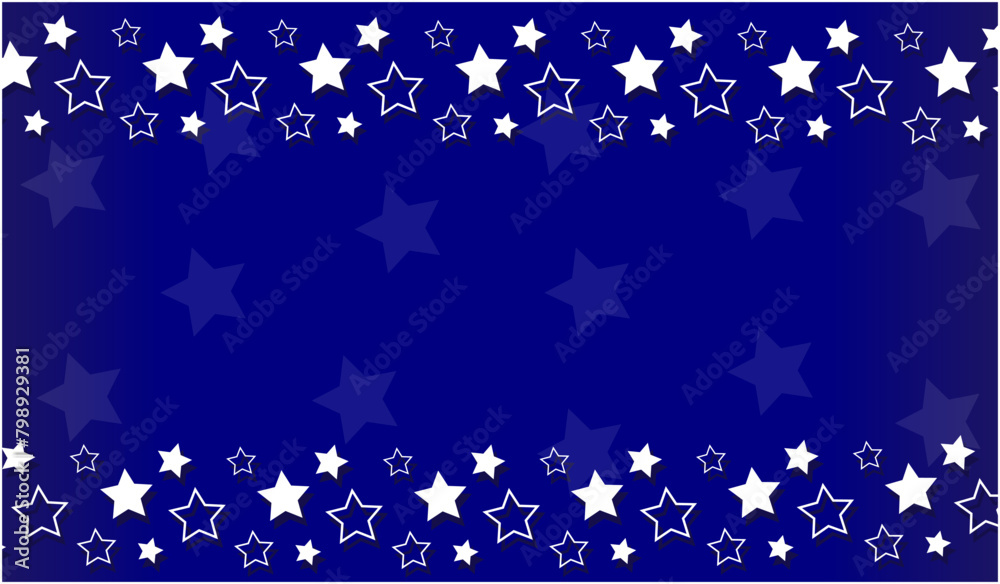 Blue holiday background with stars design template. American flag ...