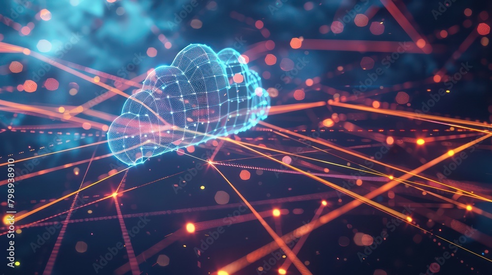 cloud and network Data with science and technology Concept Stock ...