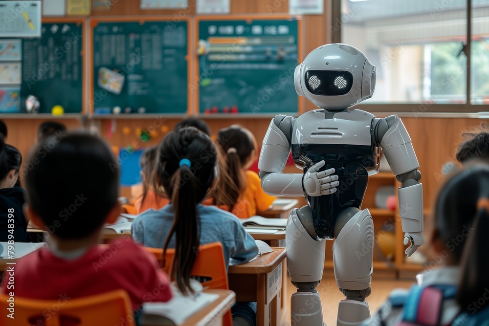 Robot of the future with artificial intelligence in the role of a ...