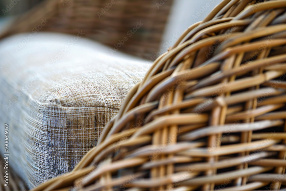 The woven texture of rattan, a natural material on furniture and decor ...