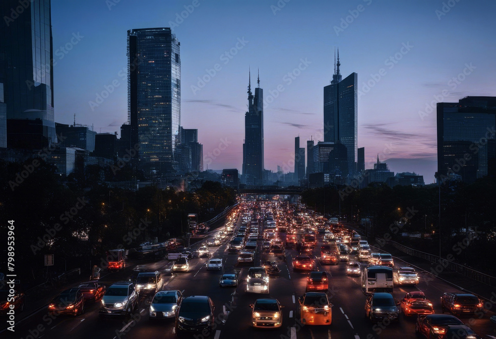 traffic city automobile car driving highway road jam hours auto bangkok ...