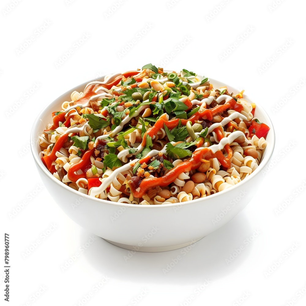 Koshari, white background, isolated image, professional photography ...