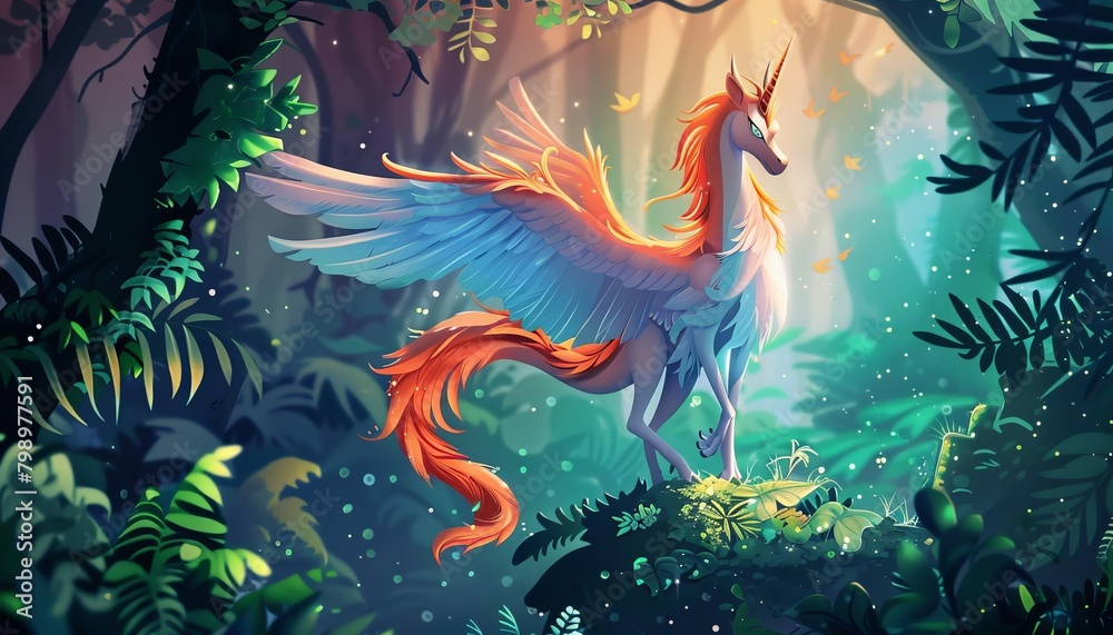 Capture the majestic beauty of mythical creatures in ethereal settings ...
