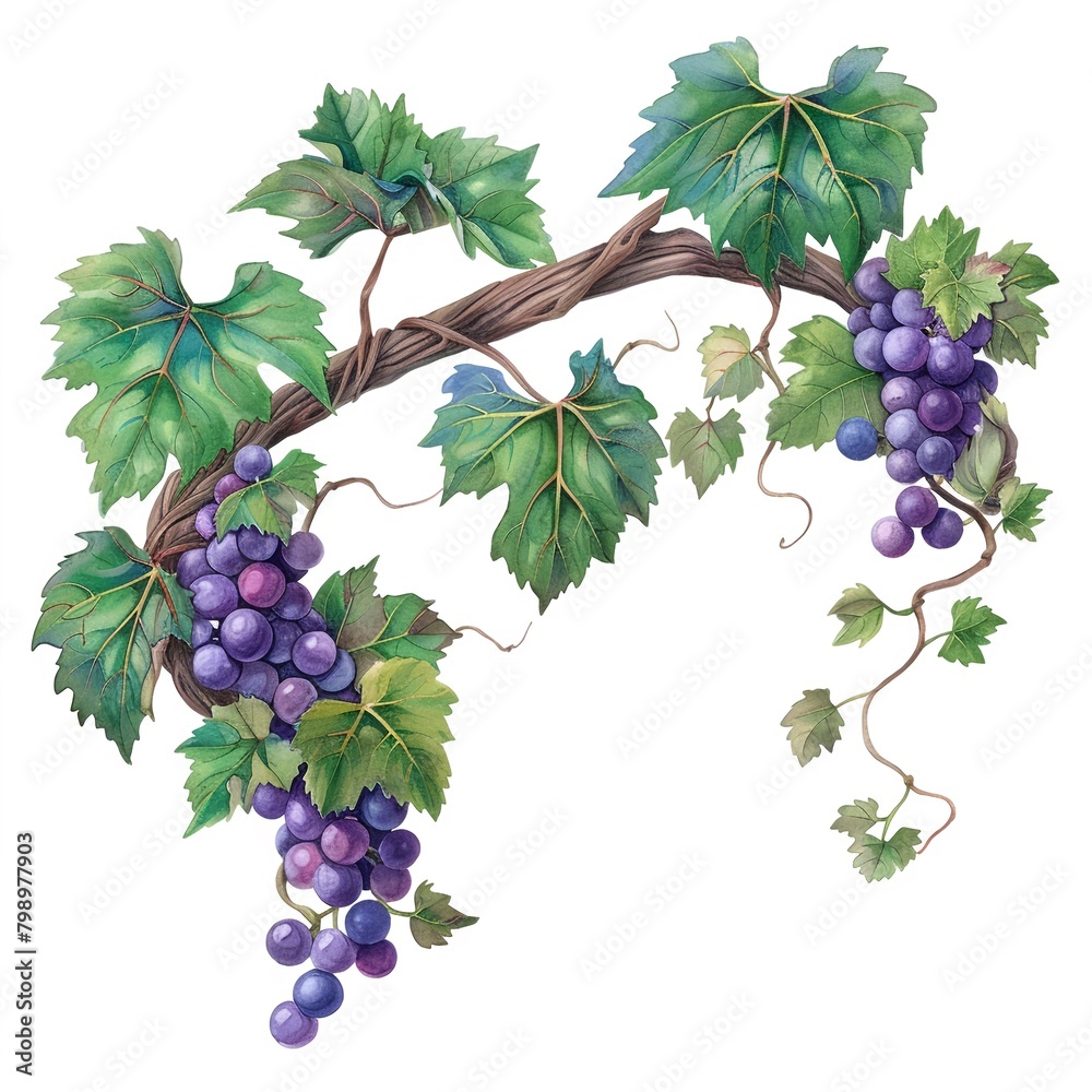 Watercolor clipart of a vine and branches symbol of connection to ...