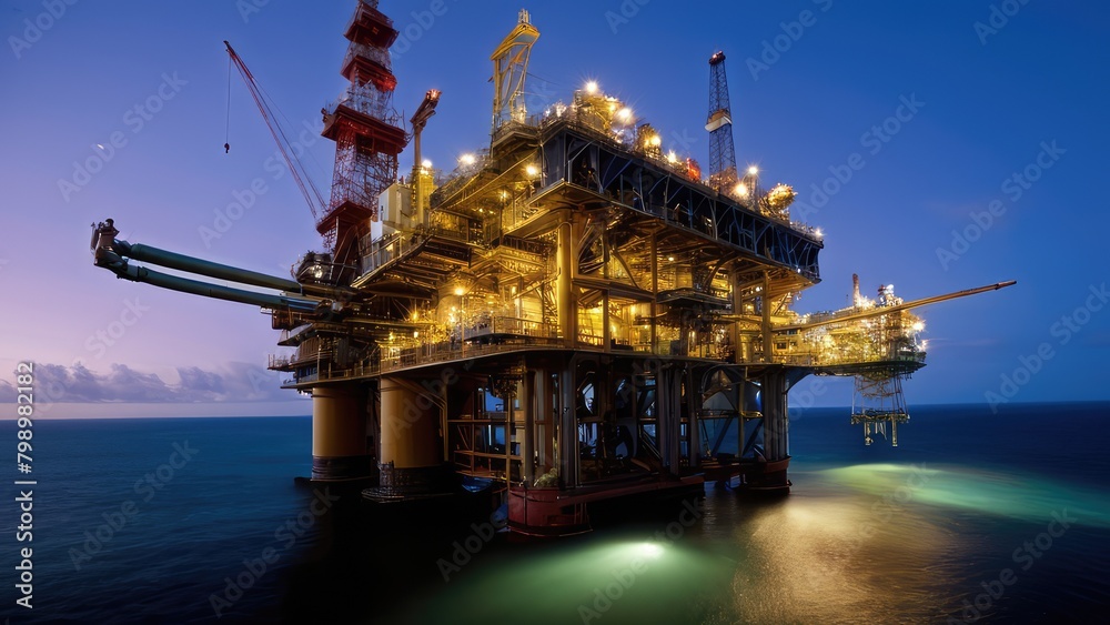 Oil and gas jack up drilling rig in the ocean sea from oil and gas ...