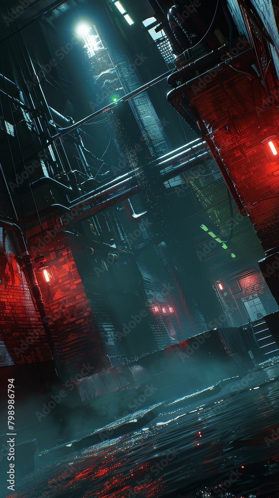 Bring your nightmares to life with a side view futuristic tech horror ...