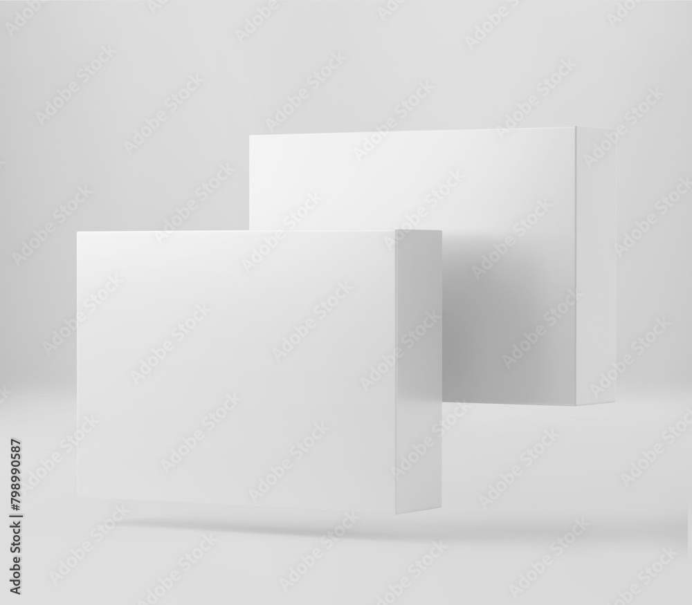 White Box, Blank Puzzle game Mockup with Box, Clear Jigsaw pieces, big ...