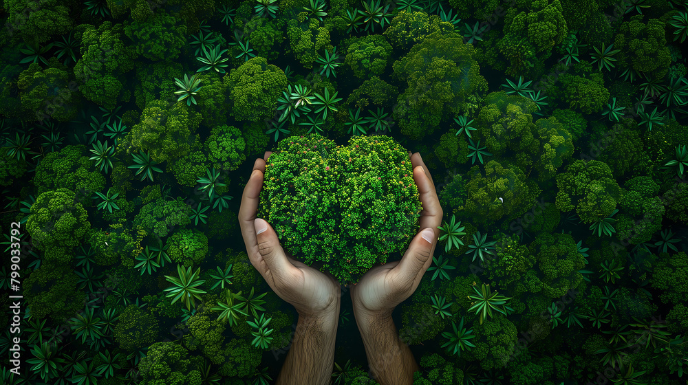 Hands holding green earth, protect the environment, esg, prevent ...