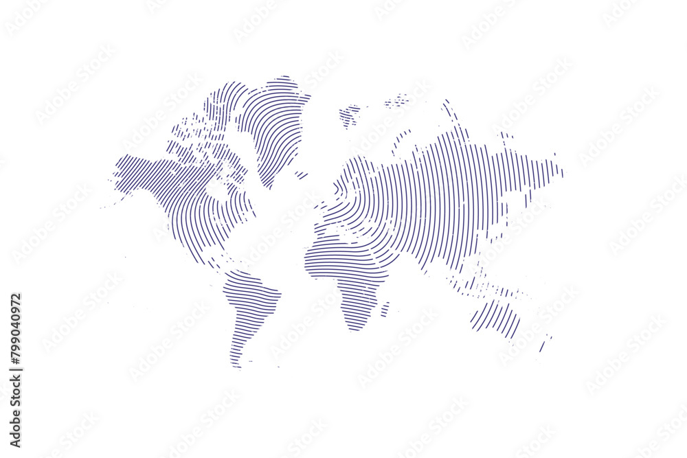 world map with circle lines on transparent background. Stock Vector ...