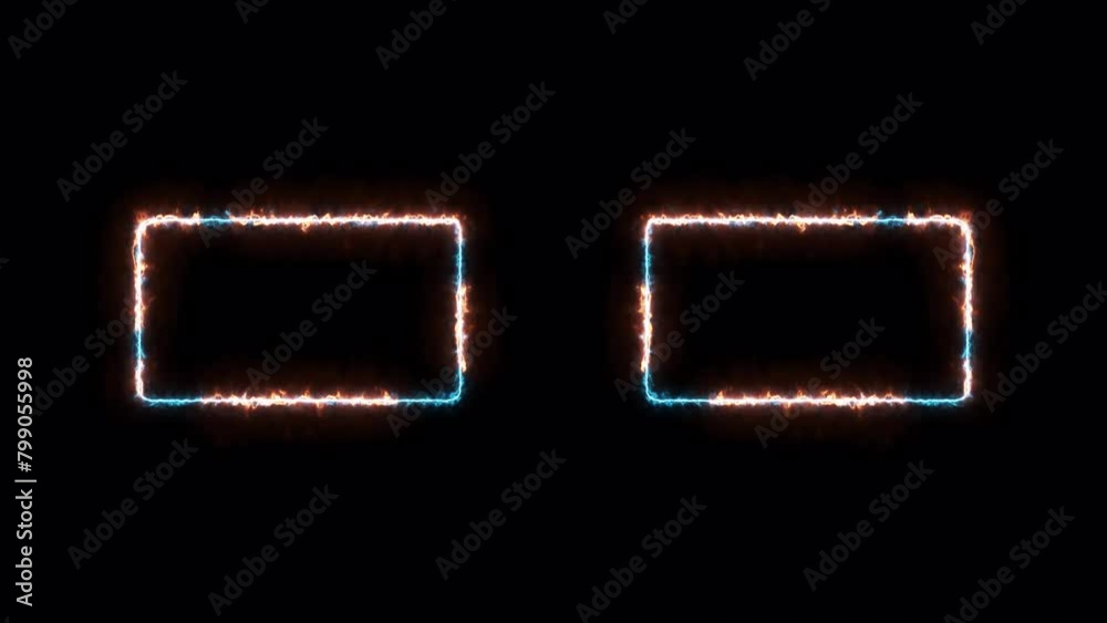 Neon light frame for game streaming video on a transparent background ...