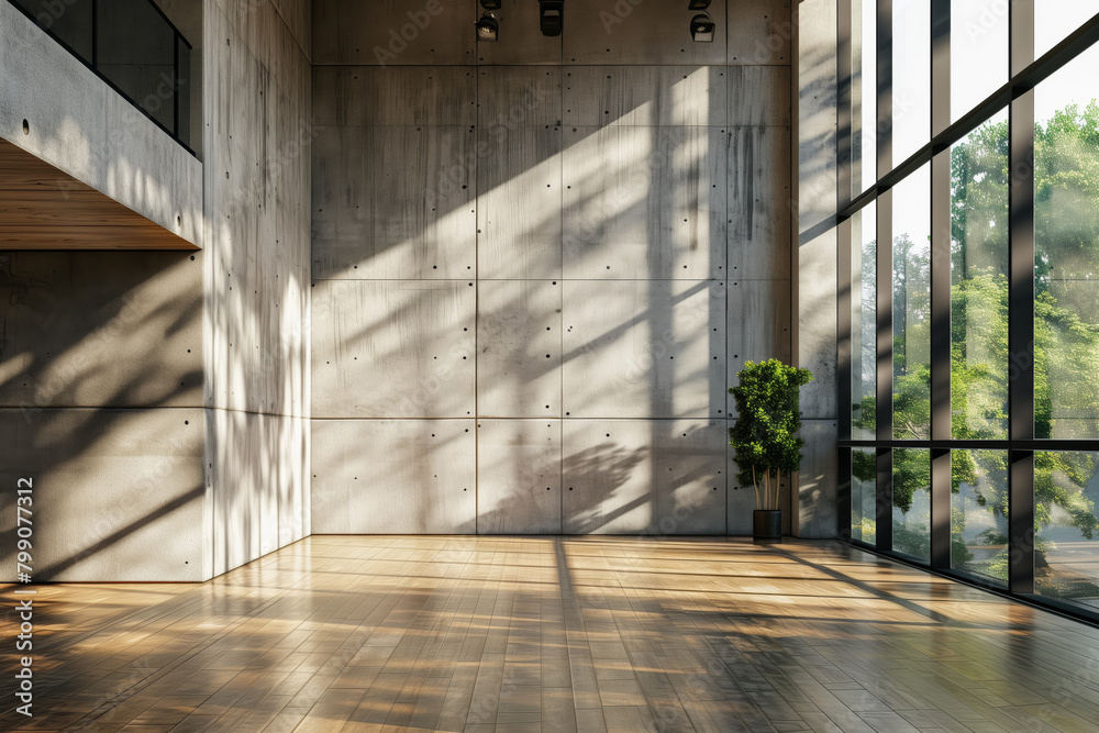 Shadowplay in Modern Architectural Space. Light and shadow dance across ...